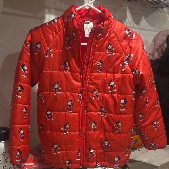 Disney | Jackets & Coats | Disney Mickey Mouse Red Puffer Coat | Poshmark